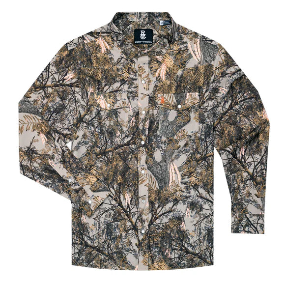 MEN'S LONG SLEEVE MESQUITE CAMO PEARL SNAP SHIRT | FREDERICKSBURG – Yee ...